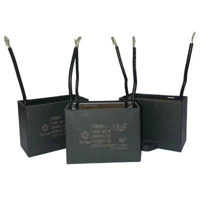 China CBB61 450V 15mfd Line Length 60 Ceiling Fan Capacitor With 10000 Hours for sale