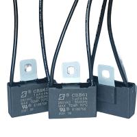 China CBB61 250V 1.0mfd Line Length 115 Ceiling Fan Capacitor With Straight Iron Ear for sale