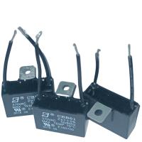China CBB61 370V 2.0mfd Line Length 50 Ceiling Fan Capacitor With Bent Iron Ear for sale