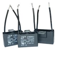 China CBB61 370V 2.0mfd Line Length 50 Ceiling Fan Capacitor With Bent Iron Ear for sale