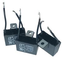 China 370V 2.5mfd Self Healing CBB61 Fan Capacitor With Bent Iron Ear for sale