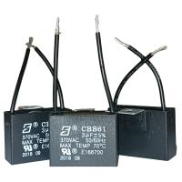 China CBB61 370V 3.0mfd 187 Terminal Ceiling Fan Capacitor With Straight Iron Ear for sale