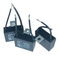 China CBB61 370V 3.0mfd 187 Terminal Ceiling Fan Capacitor With Straight Iron Ear for sale