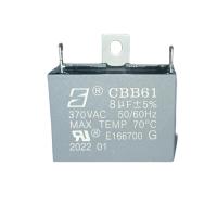 China CBB61 370V 8.0UF Fan Capacitor 187 Terminal Motor Run Capacitor Max Temp 70 ℃ RoHS for sale