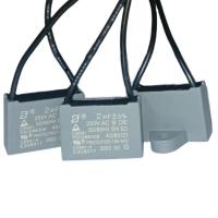 China CBB61 250V 2.0mfd 85 Line Length Ceiling Fan Capacitor With Plastic Triangles for sale