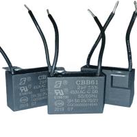 China CBB61 450V 2.0mfd Custom Capacitor With Bent Iron Ear With Location Hole for sale