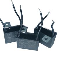 China CBB61 450V 2.0mfd Custom Capacitor With Bent Iron Ear With Location Hole for sale