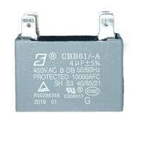 China Motor Run Capacitor CBB61 450V 4.0UF 40 / 85 / 21 Front Lug 10000 Hours for sale
