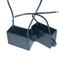 China CBB61 450V 4.5mfd 100 Line Length Ceiling Fan Capacitor Plastic Triangles With Locating Holes Are On Both Sides for sale