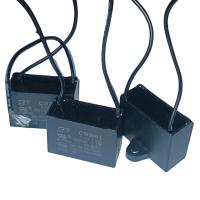China CBB61 450V 5.0mfd 150 Line Length Ceiling Fan Capacitor Plastic Triangles With Location Hole for sale
