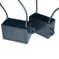 China CBB61 450V 6.0mfd 100 Line Length Ceiling Fan Capacitor Plastic Triangles With Locating Holes Are On Both Sides for sale
