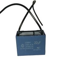 China CBB61 250V 22mfd Blue B-Class Ceiling Fan Capacitor With 200 Line Length VH Terminal for sale