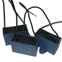 China CBB61 250V 15mfd Blue Ceiling Fan Capacitor With 200 Line Length VH Terminal for sale