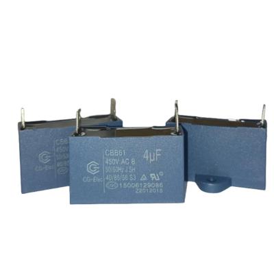 China CBB61 450V 4.0UF Fan Motor Run Capacitor B-Class S3 Capacitor RoHS 50 / 60HZ for sale
