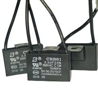 China CBB61 250V 2.5mfd Ceiling Fan Capacitor With Bent Iron Ear for sale