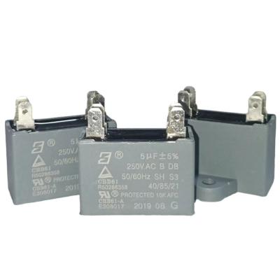 China CBB61 5.0UF S3 Industrial Fan Explosion Proof Capacitor With 10000 Hours Self Healing for sale