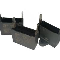 China CBB61 Fan Capacitor 370V 6.0UF Motor Run Capacitor Protected 10000AFC Front Lug for sale