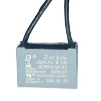 China CBB61 250V 2.0mfd 85 Line Length Ceiling Fan Capacitor With Plastic Triangles for sale