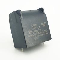 China CBB61 450V 6UF Air Conditioner Fan Capacitor Home AC Capacitor 4 pins Black Epoxy for sale