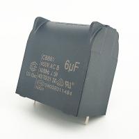 China CBB61 450V 6UF Air Conditioner Fan Capacitor Home AC Capacitor 4 pins Black Epoxy for sale