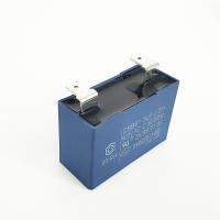China CBB61 500V 5.0mfd Cooker Hood Capacitor Black Epoxy Blue PBT Case With Mounting Feet for sale