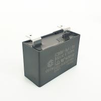 China CBB61 450V 6.0mfd Cooker Hood Capacitor Black Plastic Triangle With Location Hole for sale
