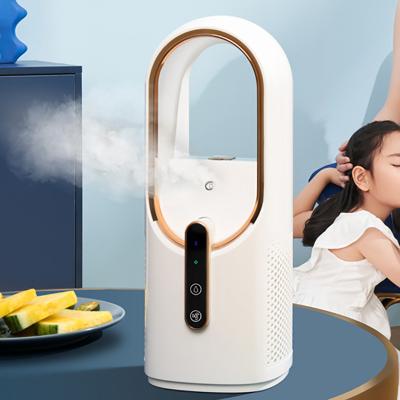 China Portable Bladeless Fan Air Cooler with 2200mAh Battery and 160ml Water Tank - USB Rechargeable Mist Humidifier for sale