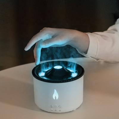 China Volcano 360ML Ultrasonic Essential Oil Aroma Diffuser with Remote Control and Flame Effect Humidifier for sale