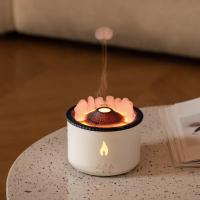 China HOMEFISH Ultrasonic Aroma Humidifier with Volcanic Flame Effect - 360ML Capacity USB-Powered Oil Diffuser for sale