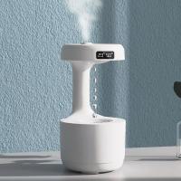 China Homefish OEM Water Drop Portable 800ml Anti-Gravity Humidifier with Digital Clock and USB Power 120×231mm for sale
