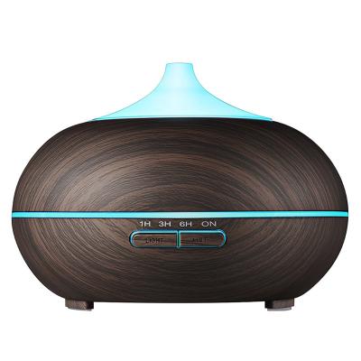 China Wood Grain Essential Oil Diffuser & Air Humidifier with 7 LED Colors, 500ml Capacity, 30ml/h Mist Output for sale