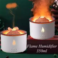China Volcano Flame Humidifier 360ml Ultrasonic Aroma Oil Diffuser with LED Color Effect for Hotel Home for sale