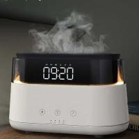 China Smart Flame Effect Diffuser Humidifier with LED Clock - 180ml Capacity Type-C Powered Aromatherapy Device for sale