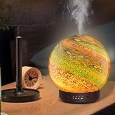 China 3D Planet Glass Ball Essential Oil Diffuser 120ml Ultrasonic Aromatherapy Humidifier with Seven Color Lights for Home Desktop for sale