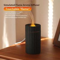 China 100ml Flame Aroma Diffuser Ultrasonic Car Humidifier Type-C Portable Waterless Essential Oil Diffuser for sale