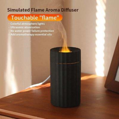 China 100ml Flame Aroma Diffuser Ultrasonic Car Humidifier Type-C Portable Waterless Essential Oil Diffuser for sale