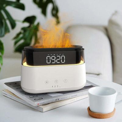 China LED Clock Flame Humidifier 180ml Type-C Aroma Diffuser for Home Office Spa Yoga for sale