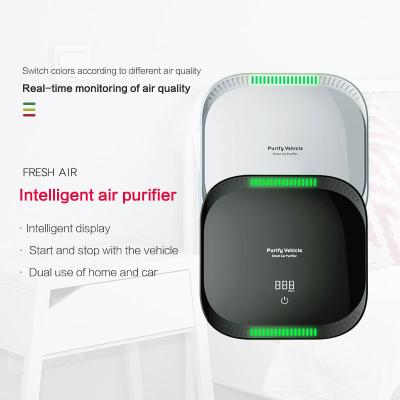 China PM2.5 Display Car Air Purifier with HEPA Filter - 173×173×55mm Compact Design, 3W USB Powered for sale