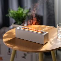 China HOMEFISH Flame Simulation Humidifier 25.1cm Desktop Aromatherapy Diffuser with 7-Color LED Atmosphere Light for sale