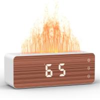 China UVC Ultraviolet Sterilization Flame Humidifier with Clock Display 280x85x95mm Touch Controls for sale