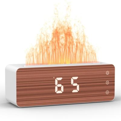China UVC Ultraviolet Sterilization Flame Humidifier with Clock Display 280x85x95mm Touch Controls for sale