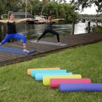 China Colorful Anti Slip Yoga Mat , Gym Fitness Thick Exercise Mats With Bandages for sale