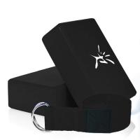China Gym Yoga Exercise Blocks Set Pilate Brick / Yoga Stretching Belt Bolster for sale