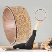 China Fitness Yoga Roller Wheel , Cork Yoga Wheel  TPE Yoga Circles Gym Workout Back Training Tool for sale