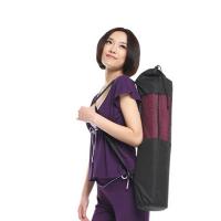 China Black Yoga Mat Carry Bag Exercise Fitness Carrier Nylon Mesh Center Adjustable Sports Carry Bags for sale