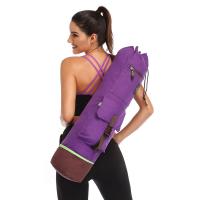 China Large Capacity Yoga Mat Carry Bag Carrier Durable Canvas Cotton Yoga Pilates Backpack for sale