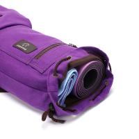 China Large Capacity Yoga Mat Carry Bag Carrier Durable Canvas Cotton Yoga Pilates Backpack for sale