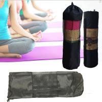 China Black Portable Yoga Mat Carry Bag lightweight Nylon Pilates Womens Yoga Bag for sale