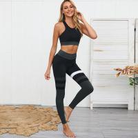 China Indoor Sports Fitness Apparel Yoga set Leggings Striped Patchwork Exercise Clothes for sale