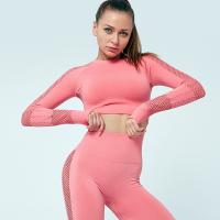 China Women Yoga ApparelYoga Crop Top Seamless Leggings Gym Set High Waist Legging Pants for sale